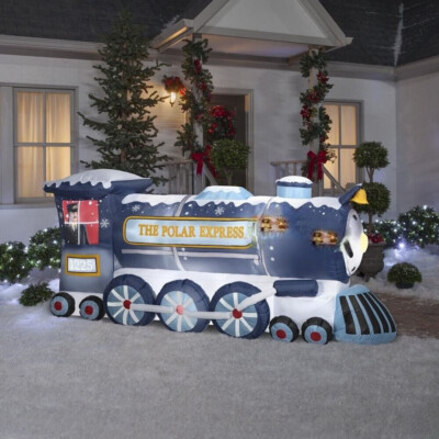CHRISTMAS 9' GEMMY POLAR EXPRESS TRAIN Airblown Yard Inflatable TOM ...