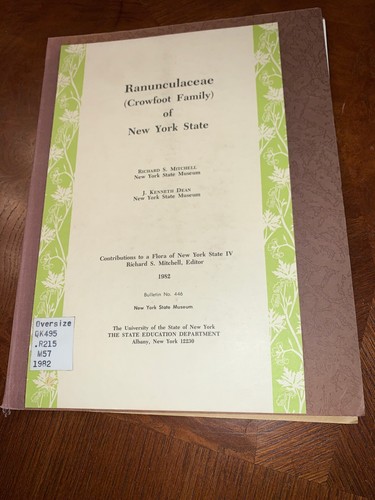 RANUNCULACEAE (Crowfoot Family) NYS Museum -1982-Bulletin #446-H/C | eBay