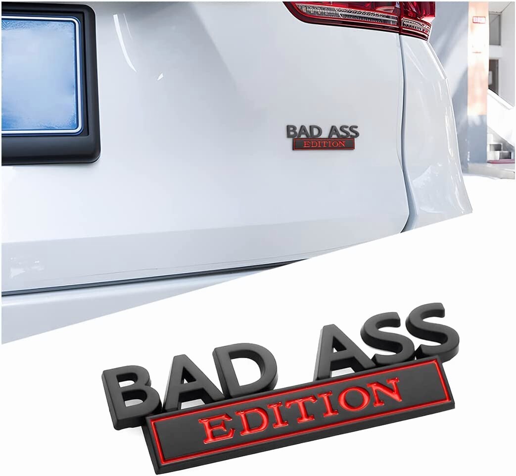 Bad Ass Edition Emblem 3D Fender Badge Decal Car Sticker with 3M ...