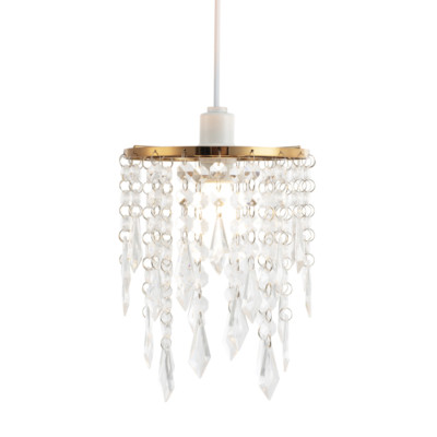 Modern Waterfall Design Gold Pendant Shade with Clear Acrylic Droplets ...