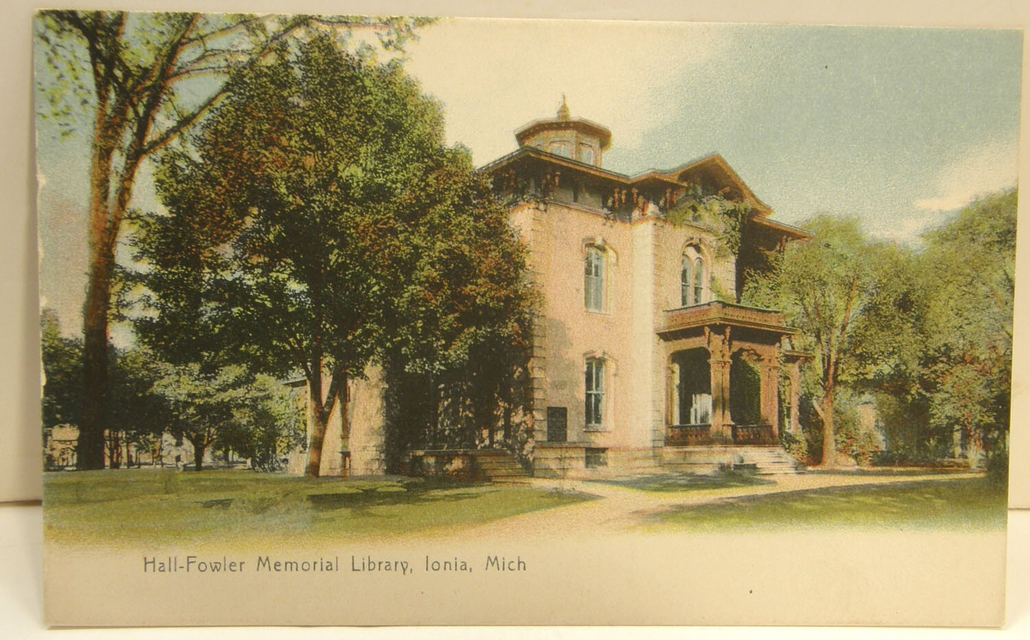 ANTIQUE 1909 POSTCARD HALL FOWLER MEMORIAL LIBRARY IONIA MICHIGAN | eBay