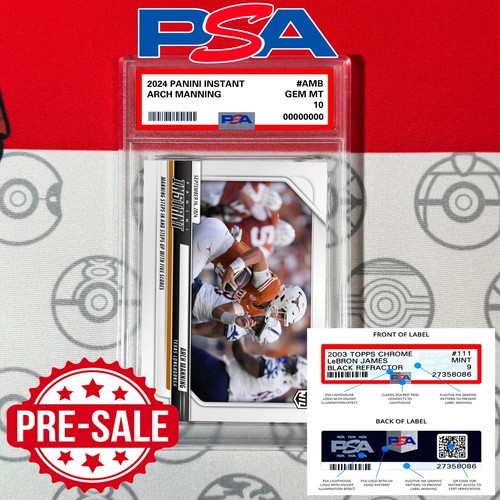 PRESALE PSA Graded 10 ARCH MANNING #AMB RC Rookie Card 2024 Panini ...