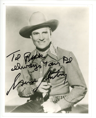 Autographed 8x10 Photo Singing Cowboy Gene Autry Actor Singer TV ...