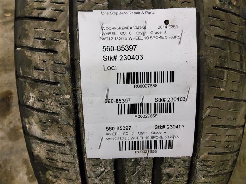 2014 2015 2016, Mercedes E350, Wheel 18x8.5, 10 Spoke 5 Pairs, PN ...