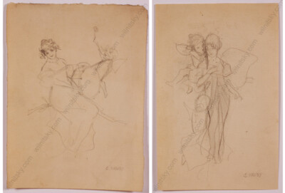 Sergius Hruby (1869-1943) "Two Drawings", ca. 1900 | eBay