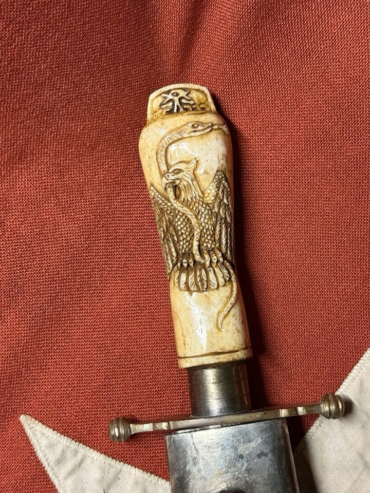 CIVIL WAR CONFEDERATE CSA EAGLE WITH SNAKE HANDLE BOWIE KNIFE BY WALKER ...