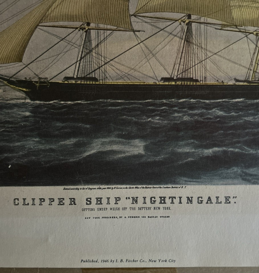 Currier And Ives Clipper Ship “Nightingale“ Printed In Usa | eBay