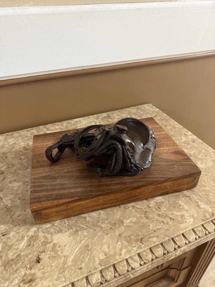 Keith Christie Bronze Sculpture Saddle With Jumping Cholla Book Inside ...