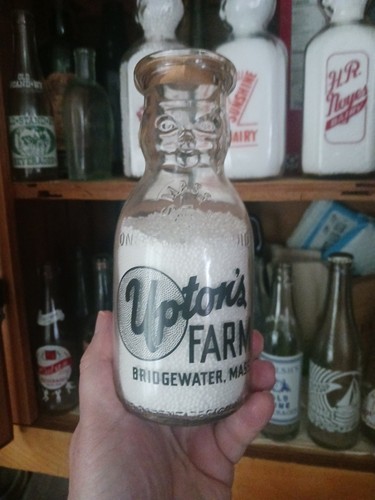 Upton's Farm Bridgewater Mass Baby Faced Milk Bottle | eBay