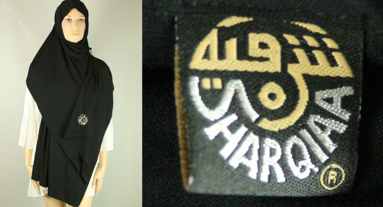 SHARQIAA Black Knit Embellished Fashion Hijab Burka Burqa Shawl Scarf ...