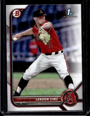 Landon Sims 2022 Bowman Draft Baseball - 1st #BD-72 - Arizona ...