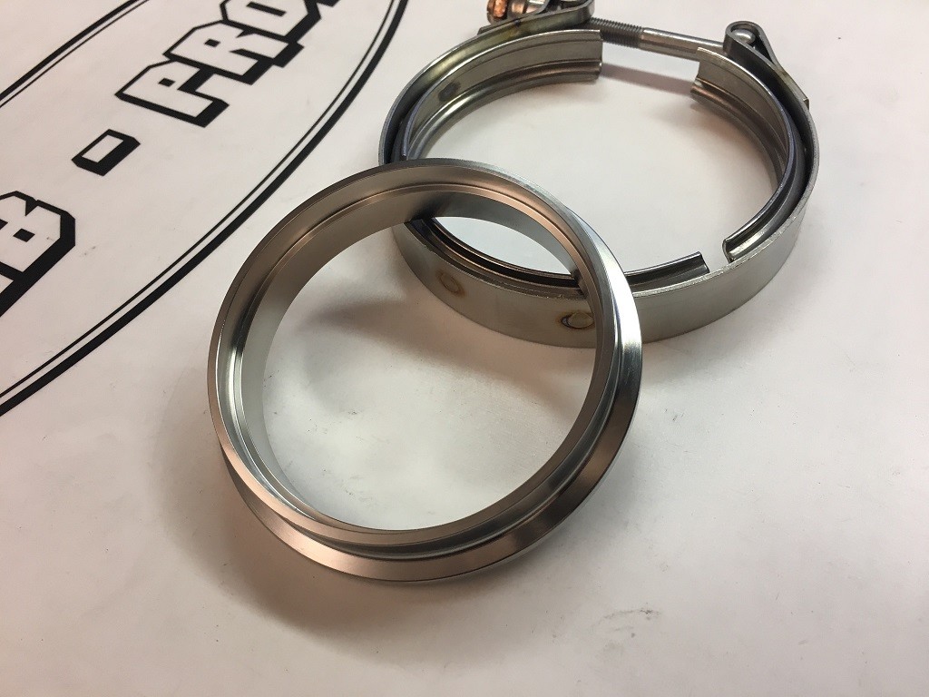 Stainless 3"(3.55" OD) 90mm V-Band Flange 81mm Ring+ Clamp Garrett B/W ...