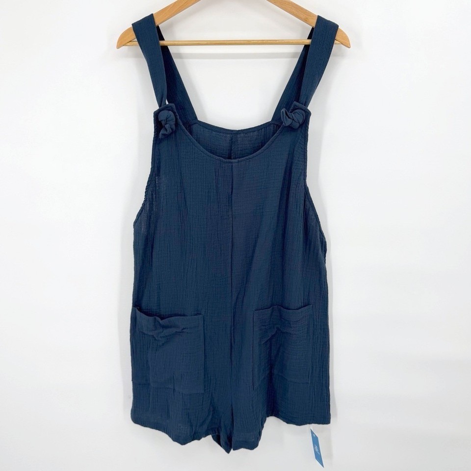 NEW Cupshe Womens Large Pinafore Cover-Up Romper Gauze Beach Overalls ...