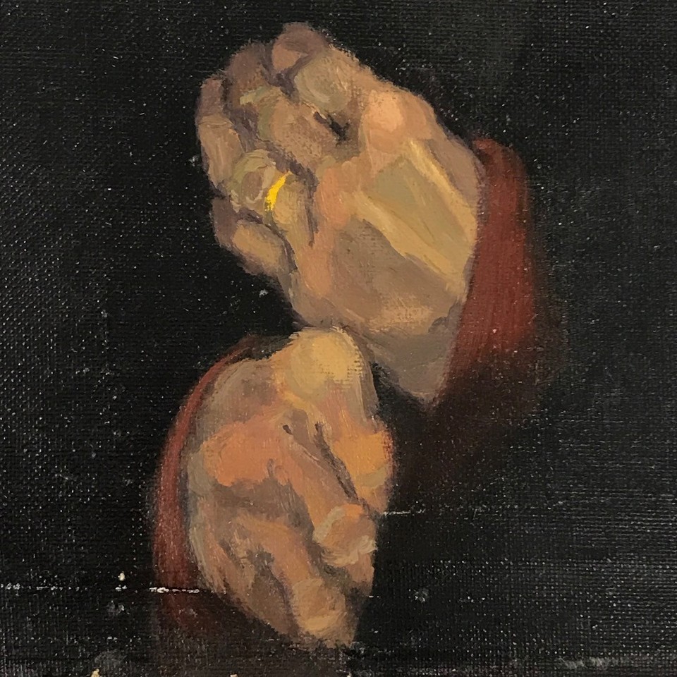 Original Painting Female Portrait With Glasses Unmounted Canvas RMF20 ...