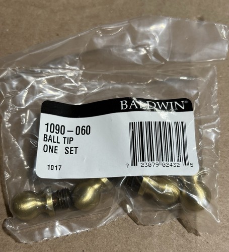 Baldwin 1090-060 Satin Brass/Brown Finial Ball Hinge Tips Set (4) Total ...