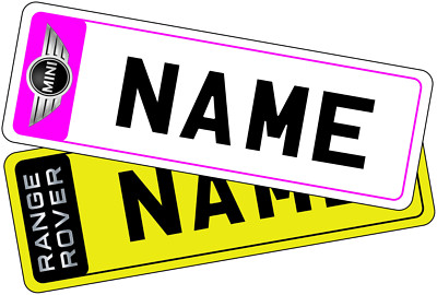 Personalised Childrens Kids Metal 'Badge' Number Plates ideal for Ride ...