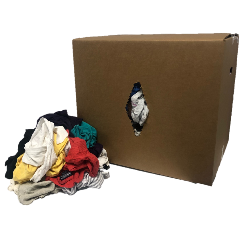 Box of Colored T-Shirt Rags - Low Lint, Very Absorbent! (50 LB) | eBay
