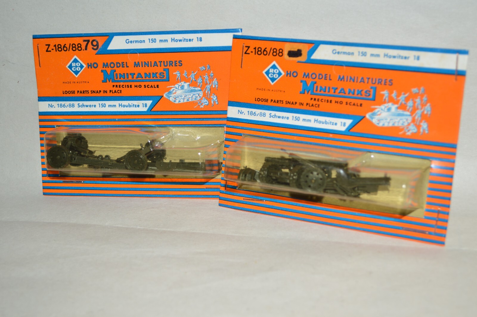 HO scale Roco Minitanks military army vehicle Z-186/88 150mm howitzer ...