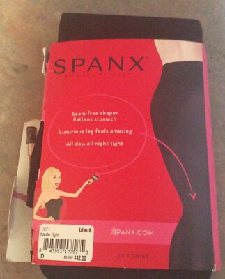 SPANX Black Size D High Waisted Haute Contour Tights Semi Opaque - NIP ...