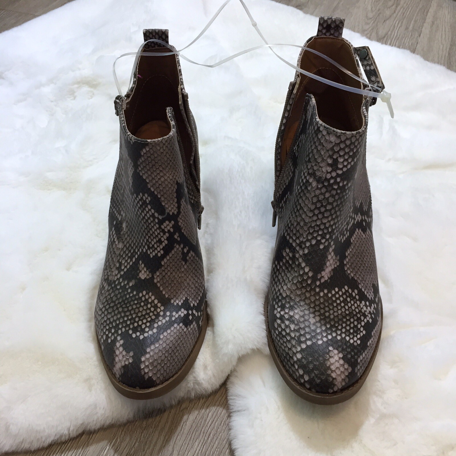 NWOT Universal Thread Jameson Gray Python Snakeskin Boots Booties Block ...