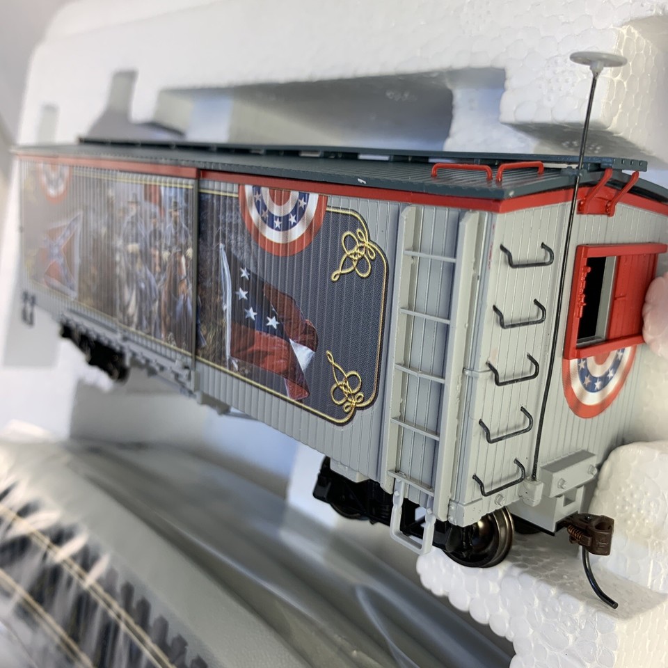 Civil war Confederate Express Train Set 1 Car & Full oval Track W/ COA ...