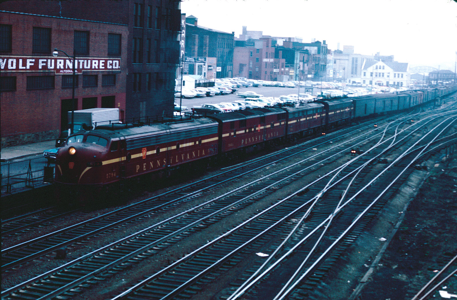 RARE 1965 ORIGINAL KODACHROME SLIDE PRR PENNSYLVANIA E8/7 EXPRESS ...