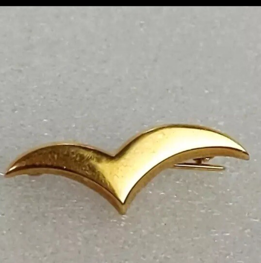 Vintage Tiffany & Co. 18K Yellow Gold Seagull Bird Brooch Pin 750 ...