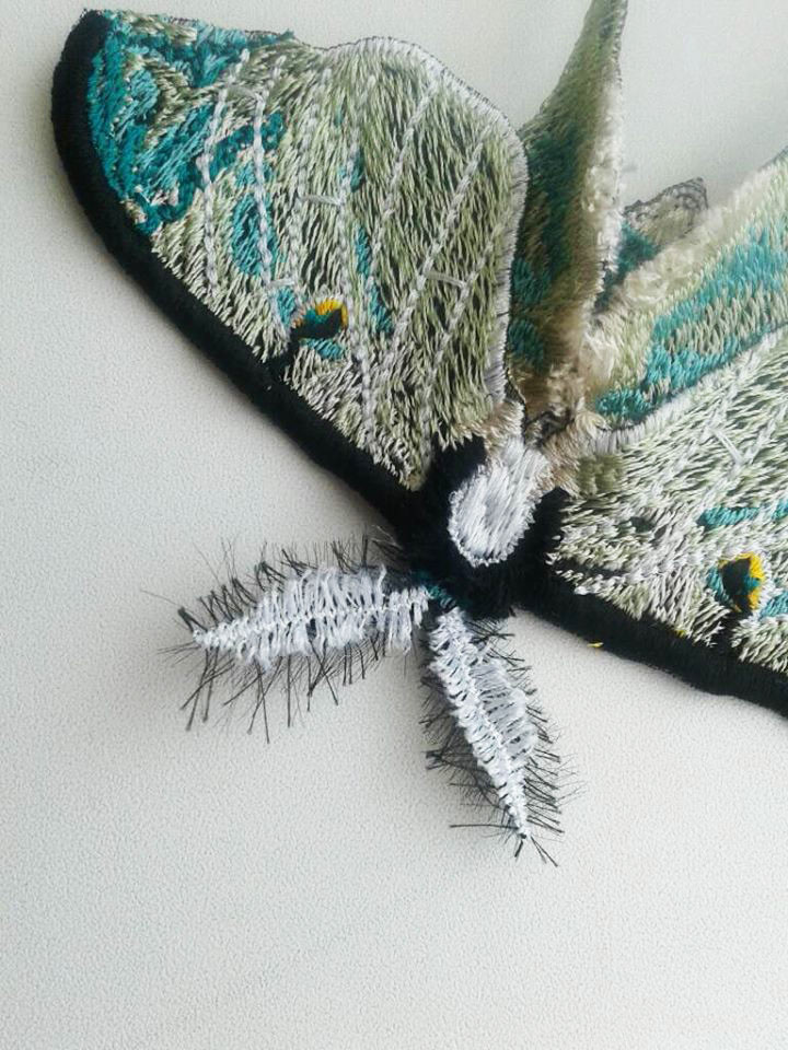 Butterfly Luna Moth Insect Handmade Embroidered Patch | eBay