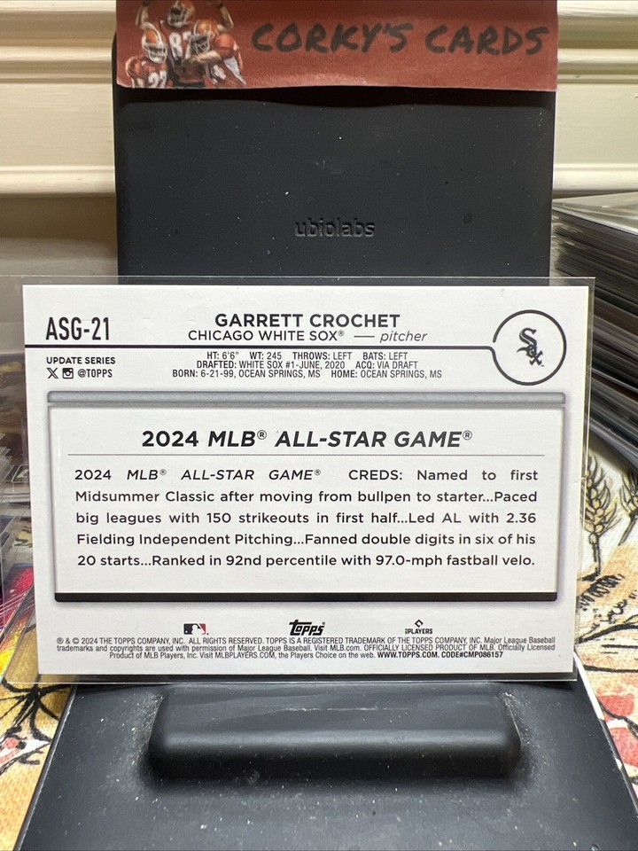 2024 Topps Update #ASG-21 Garrett Crochet 2024 All-Star Game | eBay