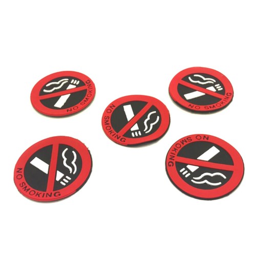1/5pcs No Smoking Car Stickers Styling Round Red Sign Vinyl Sticker Use ...