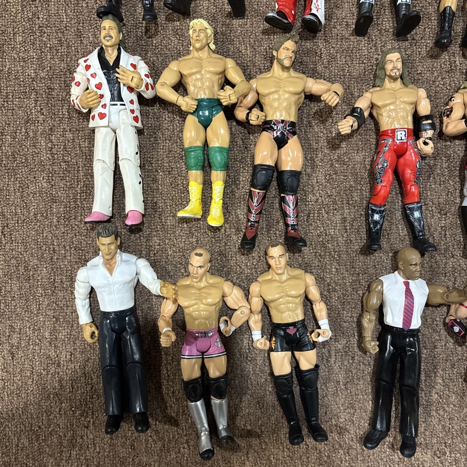 WWE WWF Assorted Wrestling Figure Lot of 46 Action Figures. 2004 Jakks ...