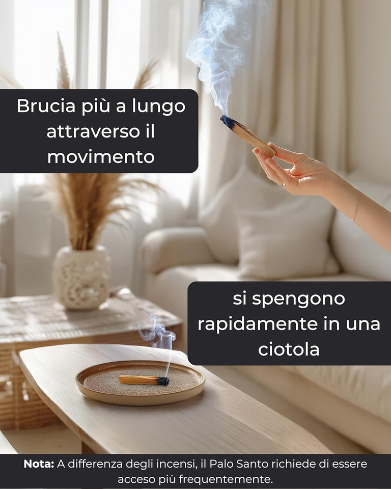 Palo Santo Incenso Legnetti– 8 Palo Santo Naturale (10 Cm ...