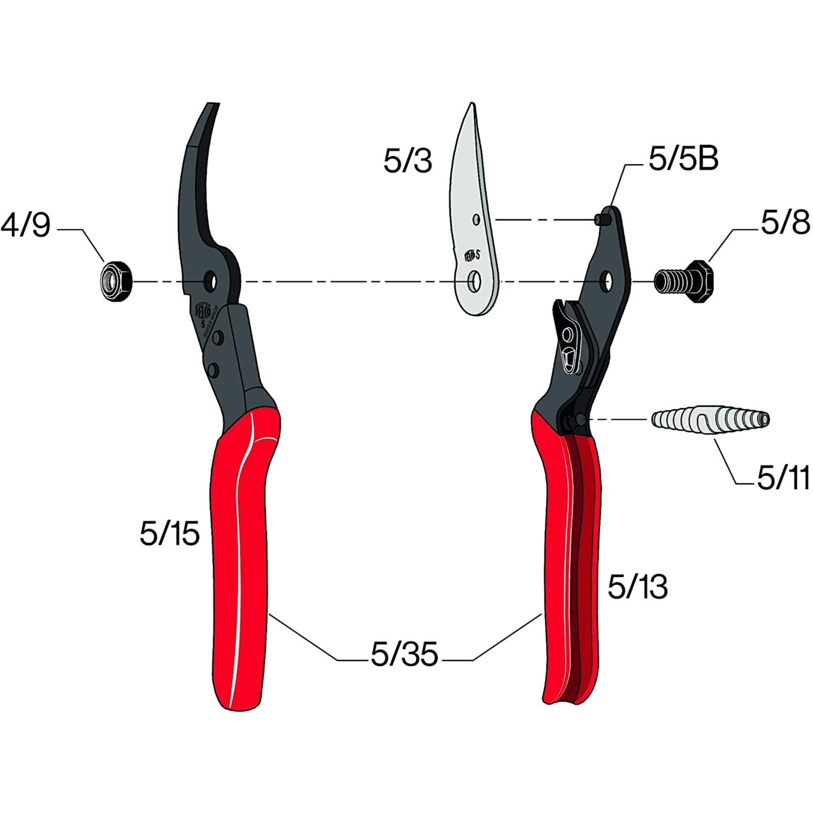 Felco F5 High Performance Revolving Handle 8.9in Garden Pruning Shears ...