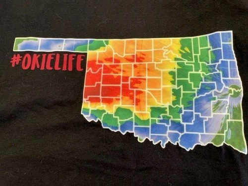 Oklahoma Doppler Radar Weather T-Shirt Size M Medium #okielife Black | eBay