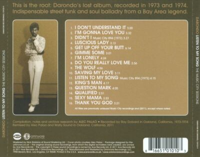 DARONDO - LISTEN TO MY SONG: THE MUSIC CITY SESSIONS * NEW CD ...