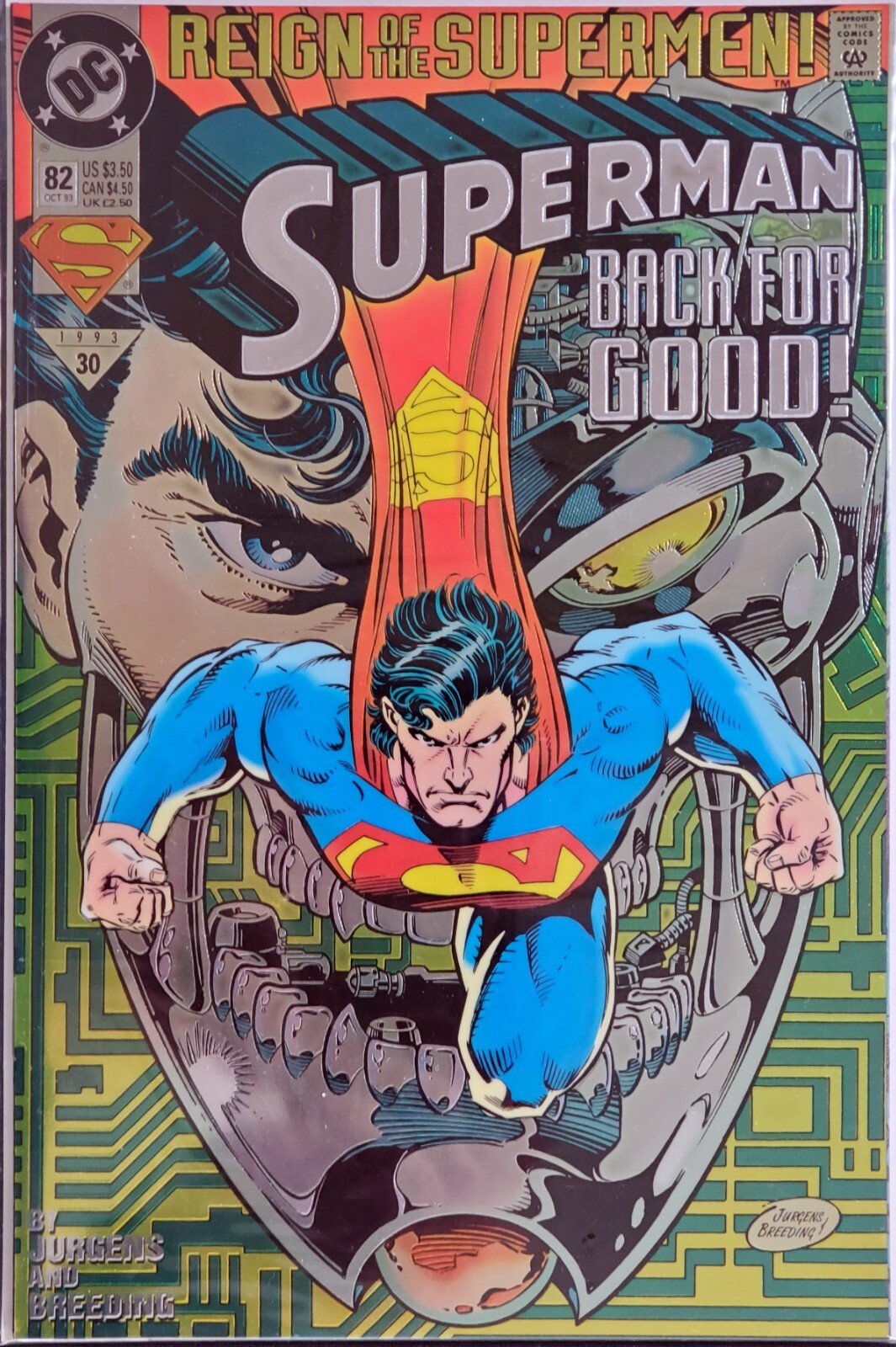 Superman #82 DC Comics 1993 Chromium Cover Reign of Supermen NM Box#11 ...