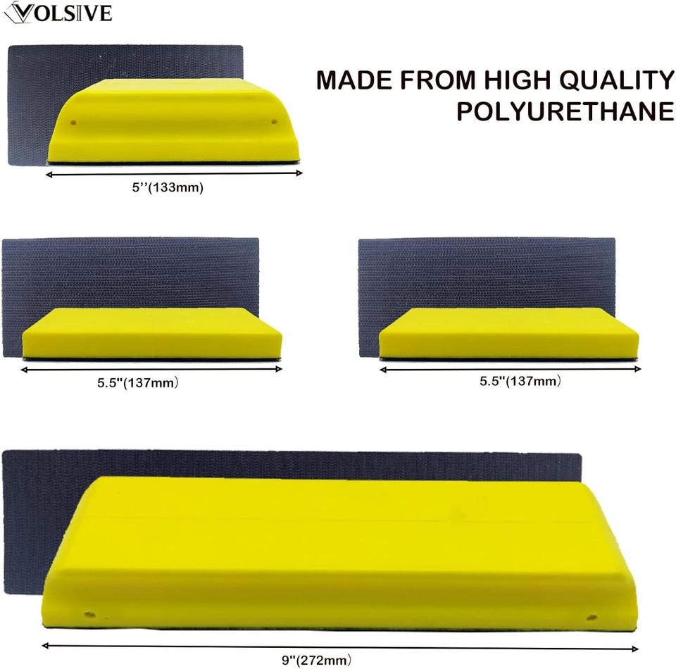 7Pcs Hand Sanding Block Set, Rectangle Handheld Sanding Pad, Hook and ...