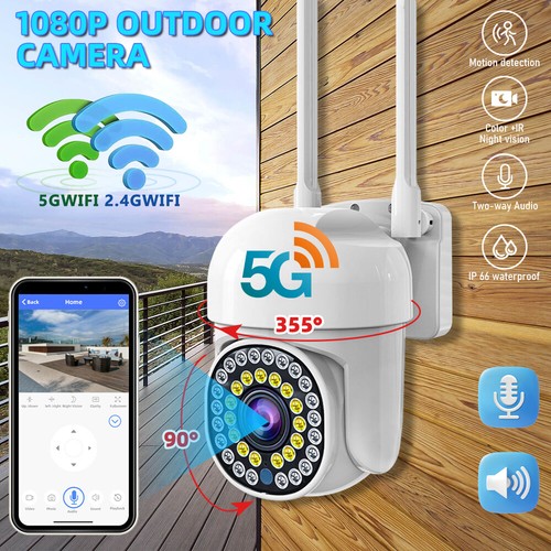 1080P HD 5G WIFI Camera Wireless Outdoor IP PTZ Smart Home CCTV ...
