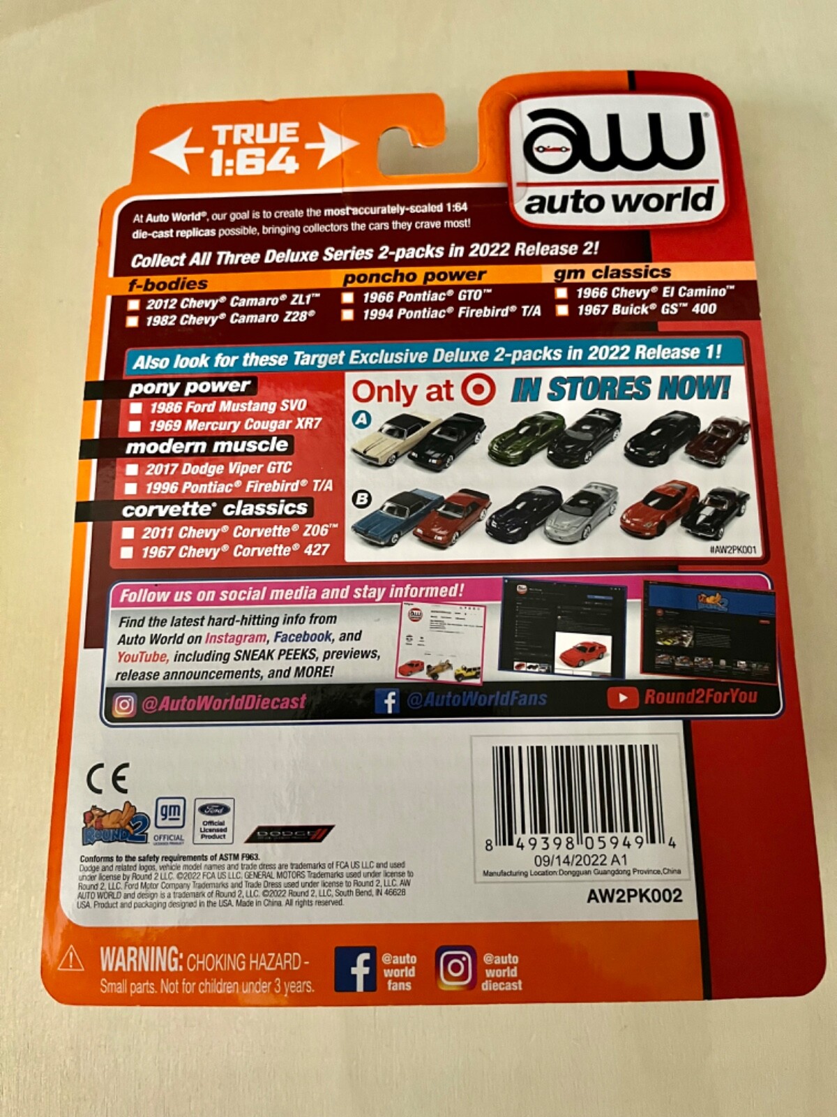 2022 Auto World Release 2 Version A Chevy Camaro ZL1 & Z28 2 Pack New | eBay