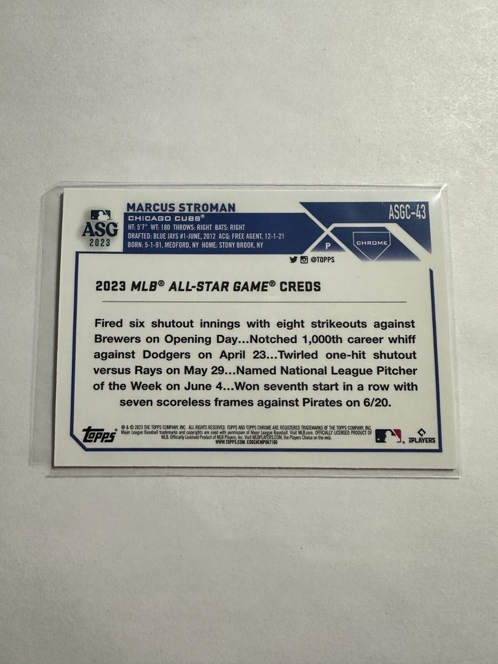 2023 Topps Chrome Update MARCUS STROMAN All Star Game Refractor #ASGC ...