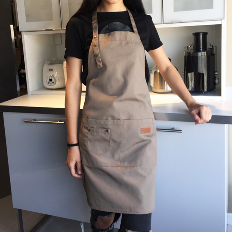 Unisex Canvas Cooking Catering Chef Waiter Kitchen Work Apron with Big ...