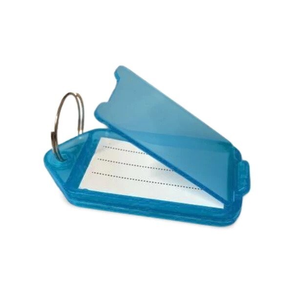 5 Key Tags with Labels & Keyrings Multicolour Extra Strong Plastic ID ...