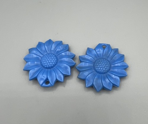 Vintage 2 Plastic Blue Sunflower Shade Pulls | eBay