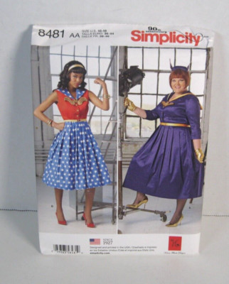 Simplicity 8481 Wonder Woman, Bat Girl Adult Costume Pattern Misses' 10-18 Uncut | eBay