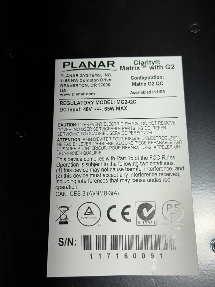 Planar Clarity Matrix G2 LCD Video Wall Display w/VCS, Controllers and ...