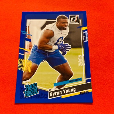 Byron Young .. ROOKIE BLUE .. Los Angeles Rams .. 2023 Donruss PARALLEL ...