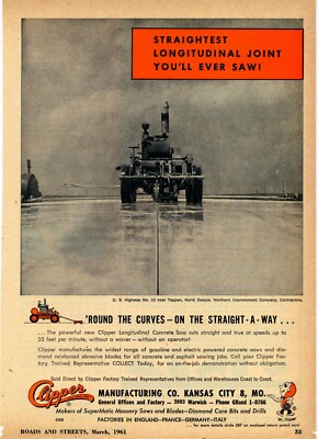 1961 Clipper Manufacturing Ad: US Highway 10 Near Tappan, North Dakota ...