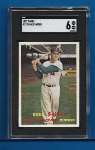 1957 Topps Duke Snider #170 Los Angeles Dodgers SGC 6 EX-NM newly ...