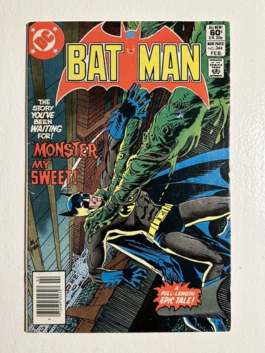 BATMAN #344 (1982)- CLASSIC JOE KUBERT COVER- NEWSSTAND | eBay