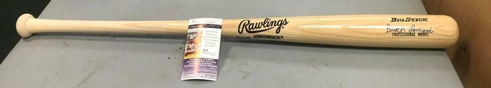 BUCK LEONARD NEGRO LEAGUES SIGNED RAWLINGS BLONDE BAT DECEASED JSA ...